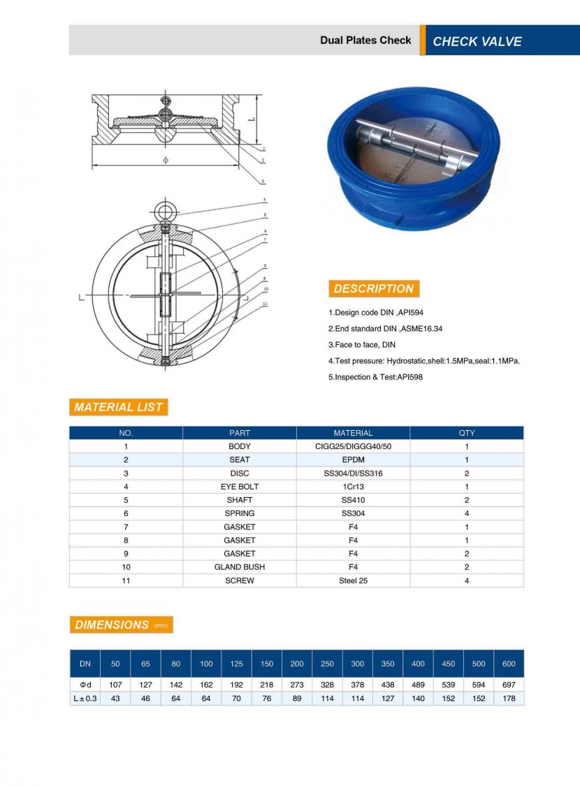 dual plates check valve – QINGDAO SINMAOHEVE MACHINERY Co.,Ltd